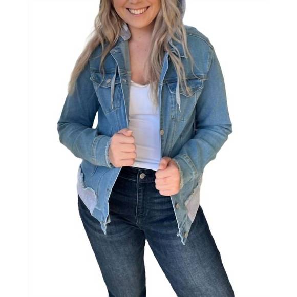 white birch | Jackets & Coats | New White Birch Hooded Denim Jacket In ...